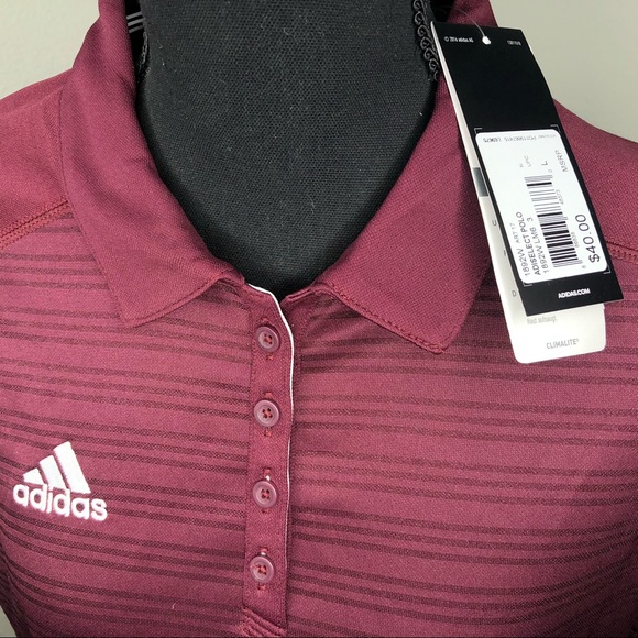 adidas | Tops | Adidas Polo Climate Plum Colored | Poshmark